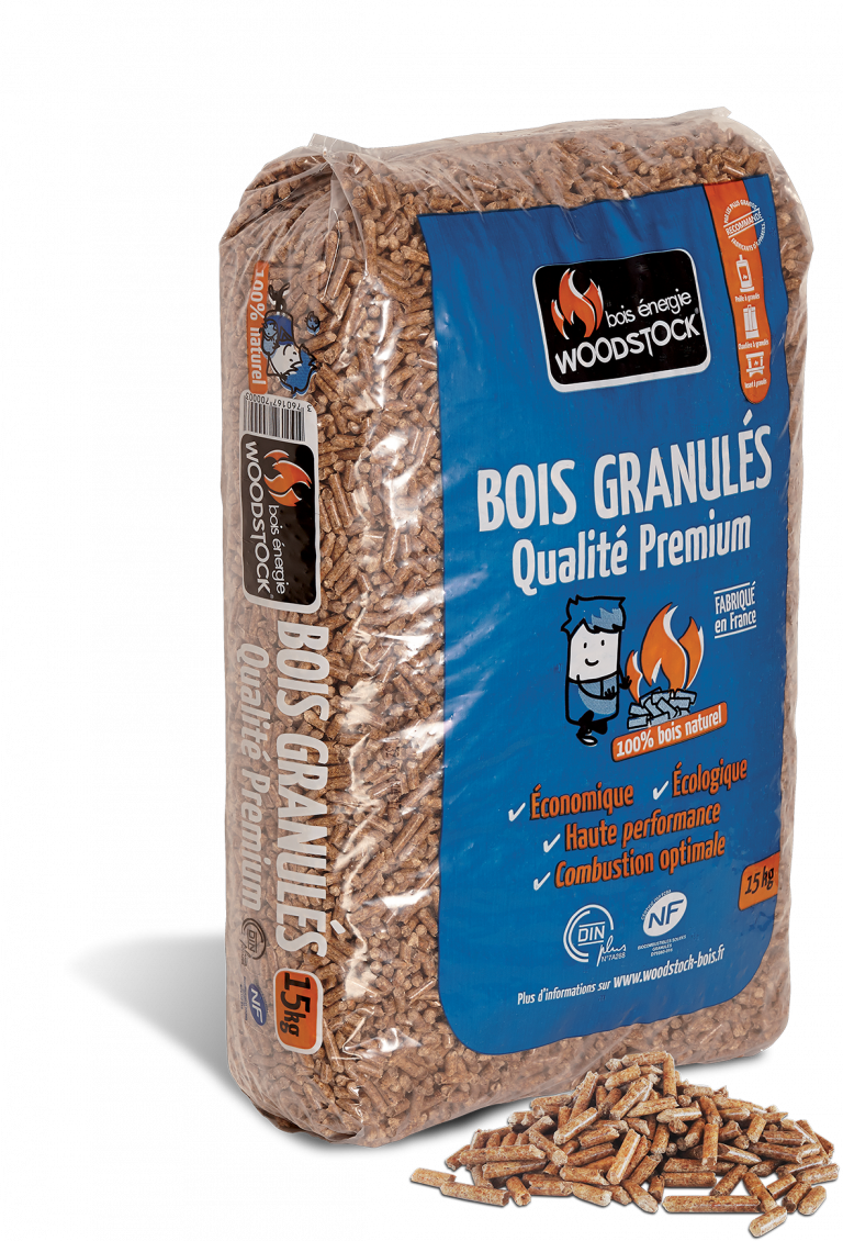 Granulés de Bois WOODSTOCK 1 Palette de 78 Sacs de 15 Kg – CHAUFOBOIS